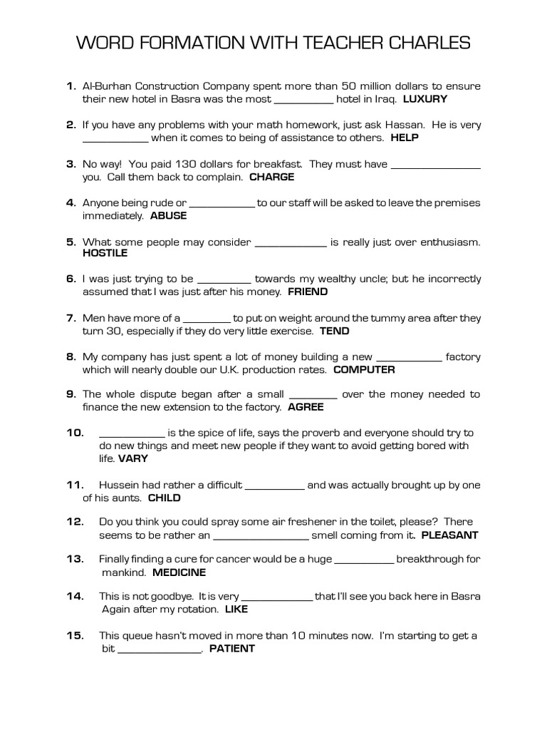 Word Formation Charles | PDF