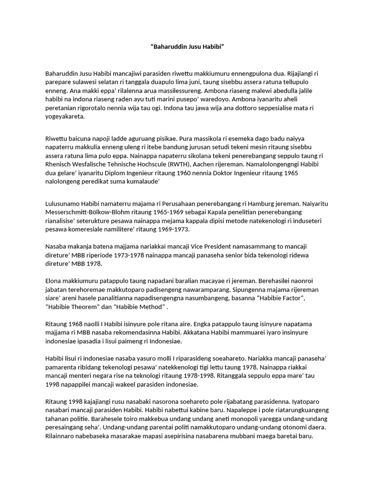 Baharuddin Jusu Habibi | PDF