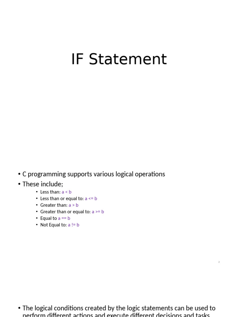C Program If Statement Pdf Computer Programming Software Engineering