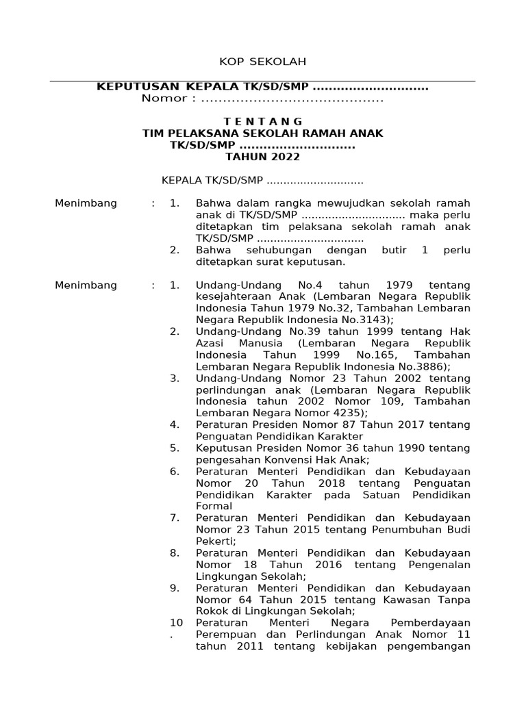 Contoh SK TP Sra | PDF