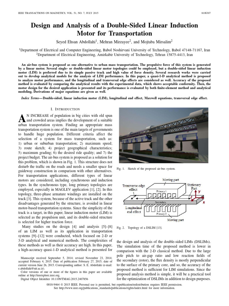 Design And Analysis Of A Double Sided Linear Induction Motor For