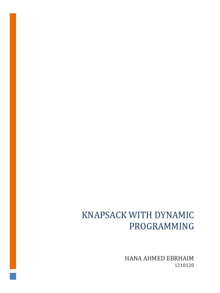 Dynamic Programming for Repetition Knapsack | PDF