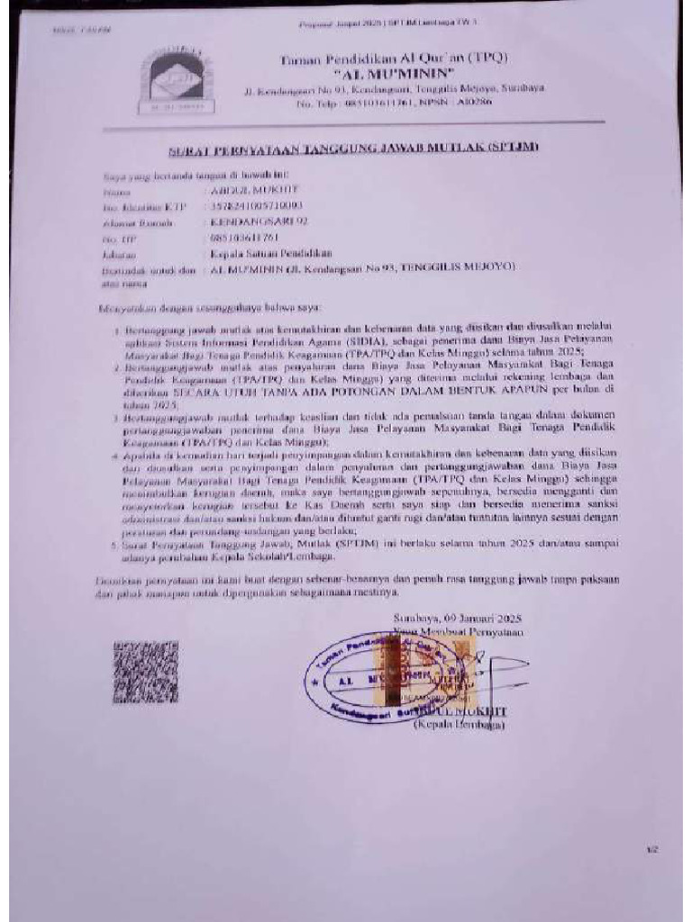 file_sptjm_satuan (1) | PDF