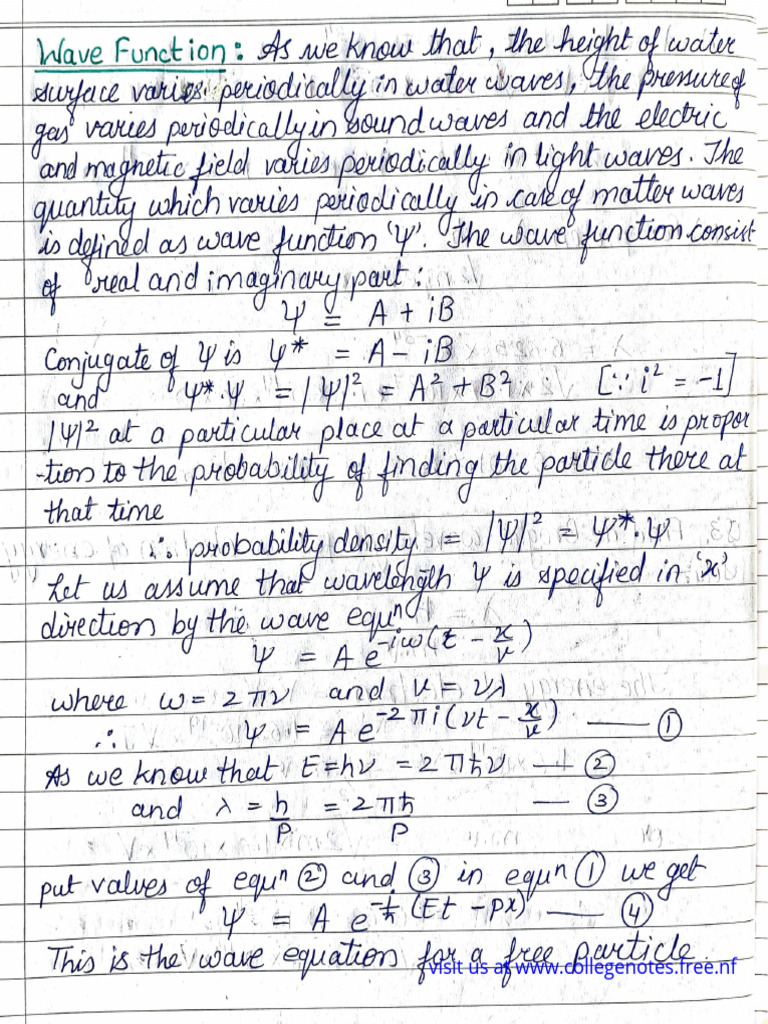 Wave Function and Schrodinger equ | PDF | Physics | Physical Phenomena