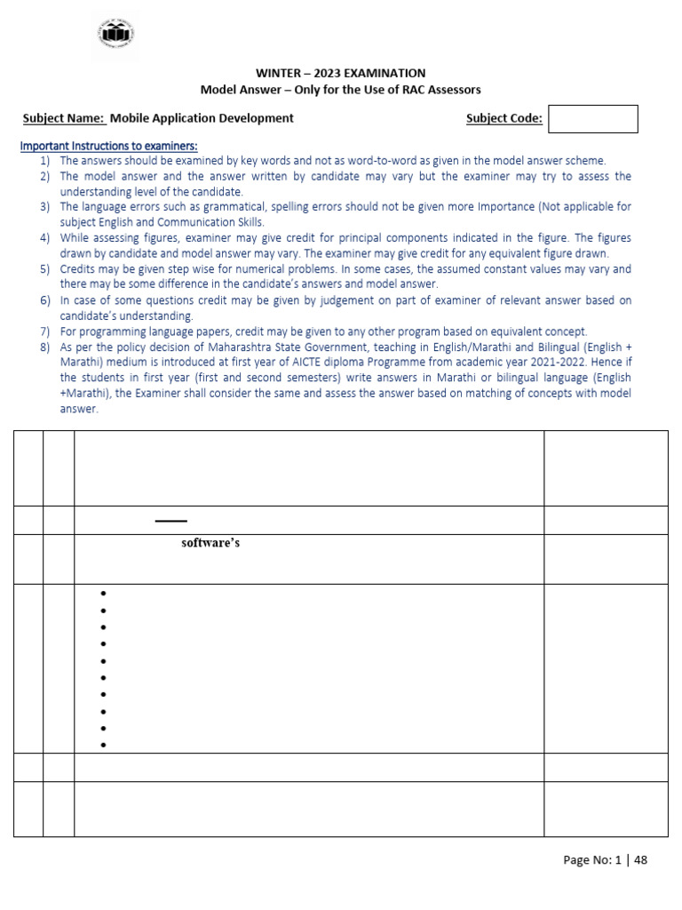 All Mad Model Answer Peper | PDF | Android (Operating System) | Mobile App