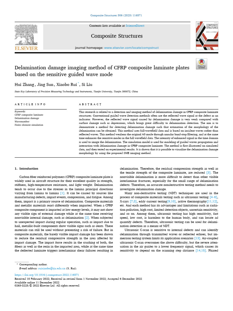Delamination Detection in CFRP Laminate | PDF | Waves | Composite Material