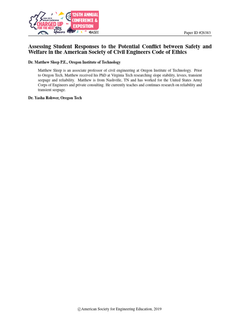 The American Society of Civil Engineers Code of Ethics | PDF | Deep ...