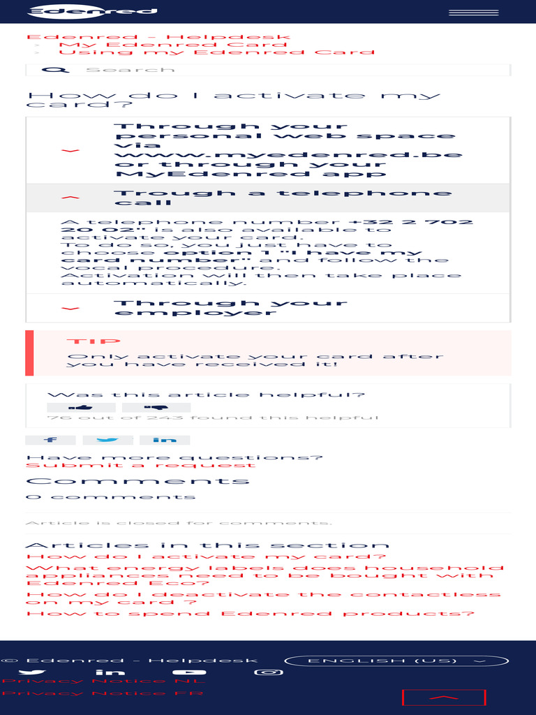 Activate Your Edenred Card Guide | PDF