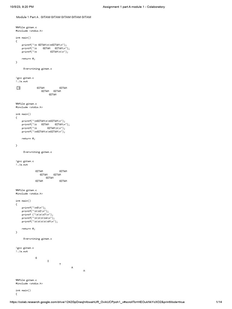 Assignment 1 Part A&B Module 1 - Colaboratory | PDF | Fahrenheit | Computer Programming