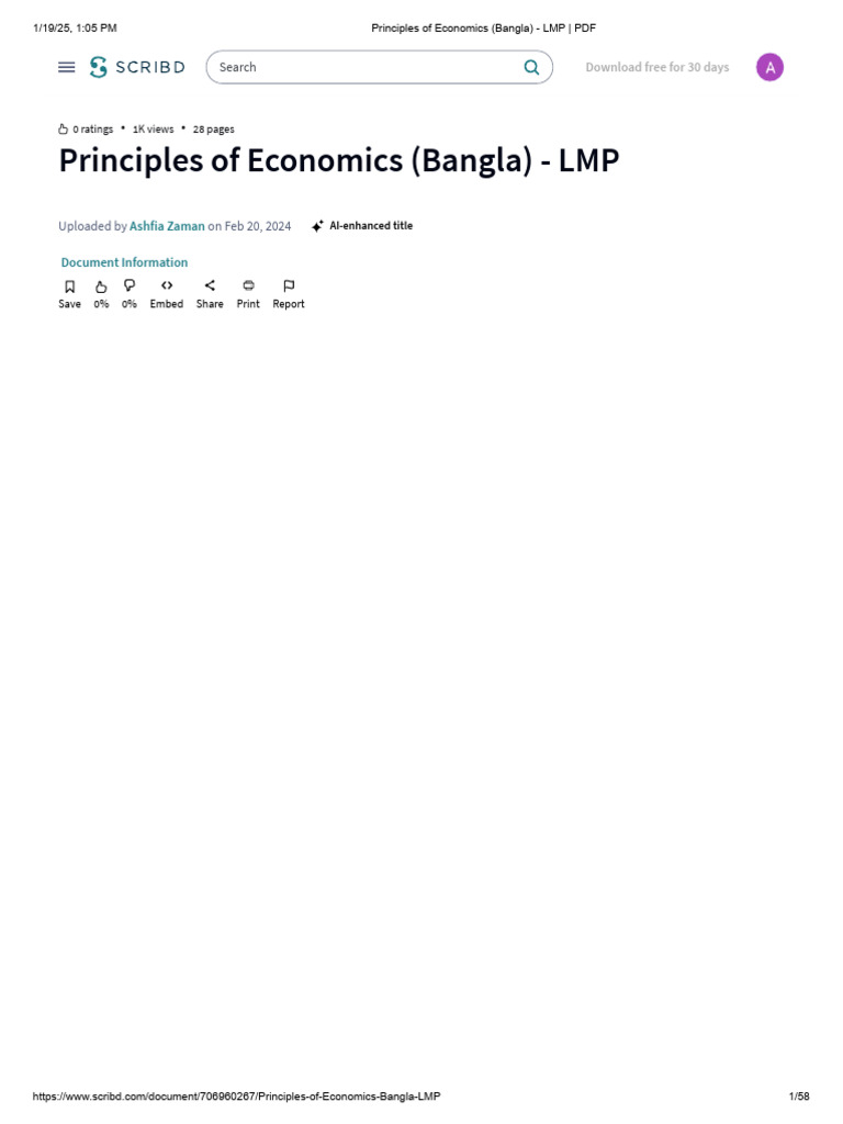Principles of Economics (Bangla) - LMP - PDF | PDF | Scribd | Computing