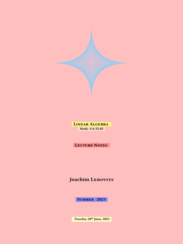 1bis-Linear Algebra Lectures Notes NYU | PDF | Matrix (Mathematics ...
