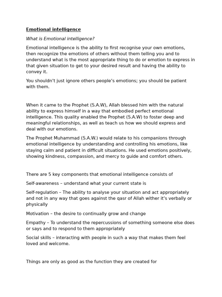 Emotional Intellegence | PDF | Intelligence | Empathy