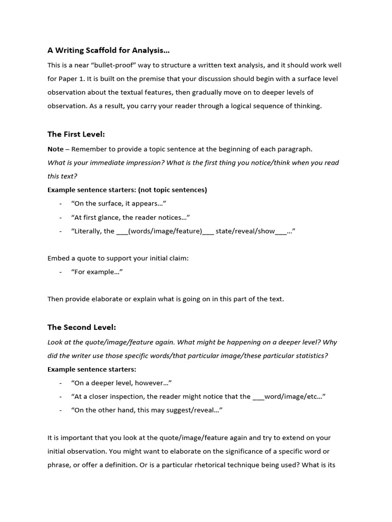 A_Writing_Scaffold_for_Analysis | PDF