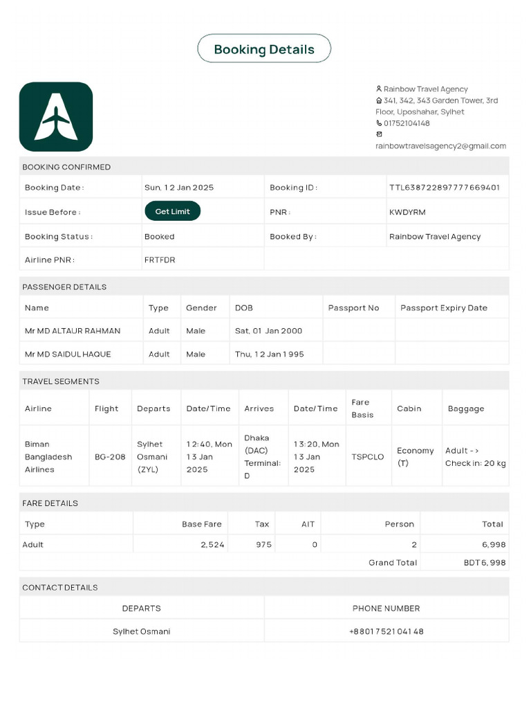 Booking | PDF