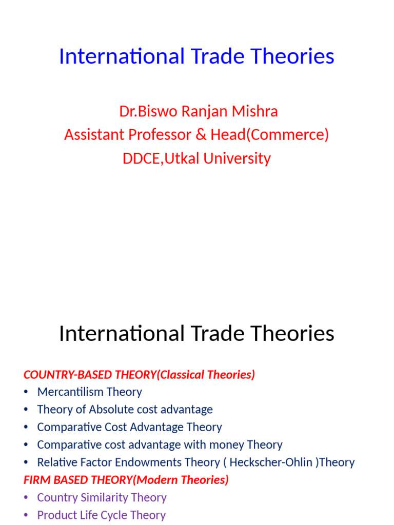 02.international Trade Theories | PDF | Economies | Business