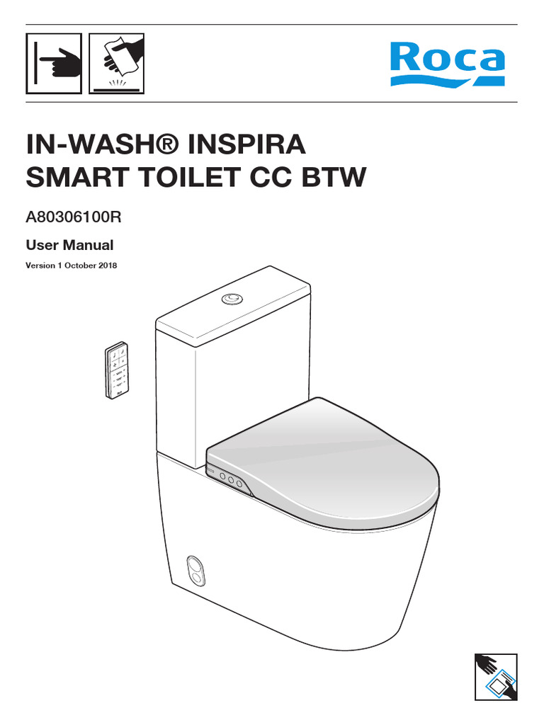 User Manual Roca in Wash Inspira Smart Toilet Close Coupled Back To ...