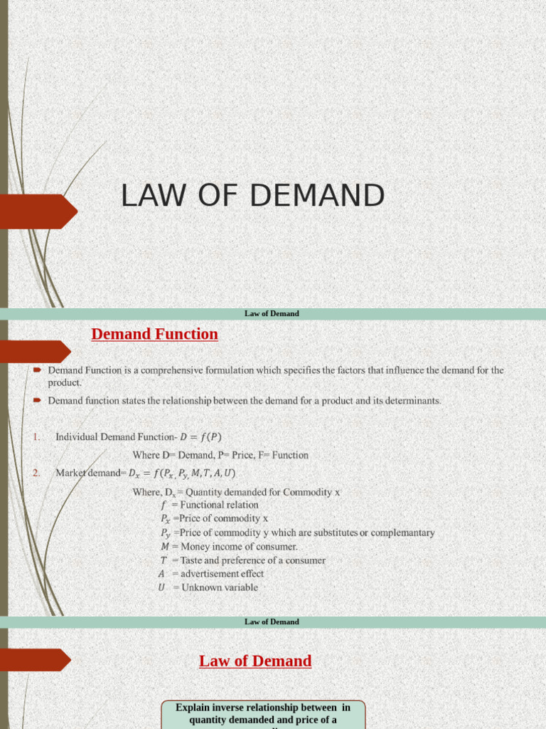 Law of Demand | PDF | Demand | Economics