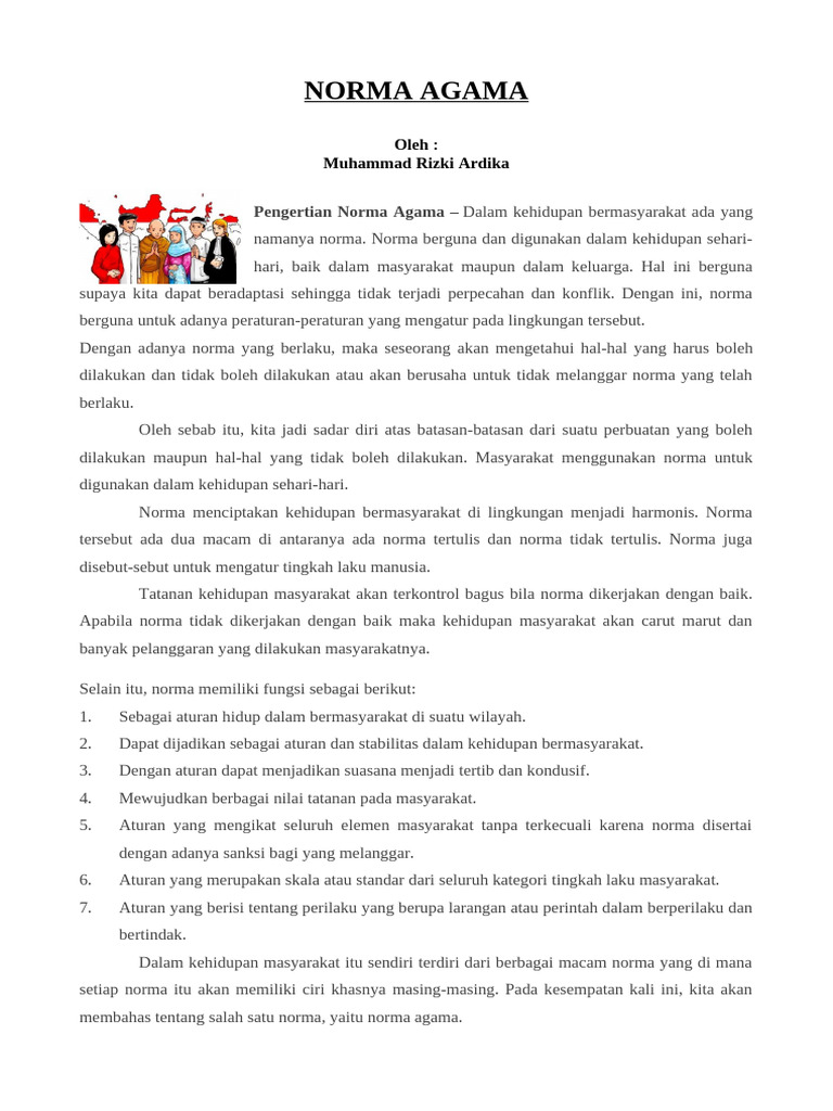 Pengertian dan Fungsi Norma Agama | PDF