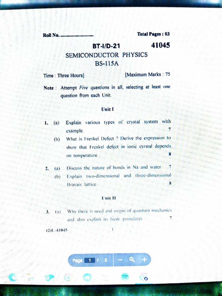 SCP Pyq 2021 | PDF | Semiconductors | Electrical Resistivity And Conductivity