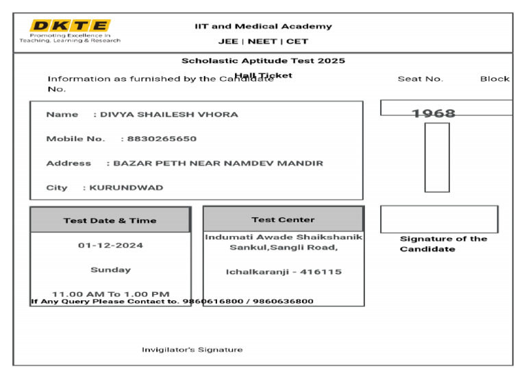 Hall Tickets | PDF