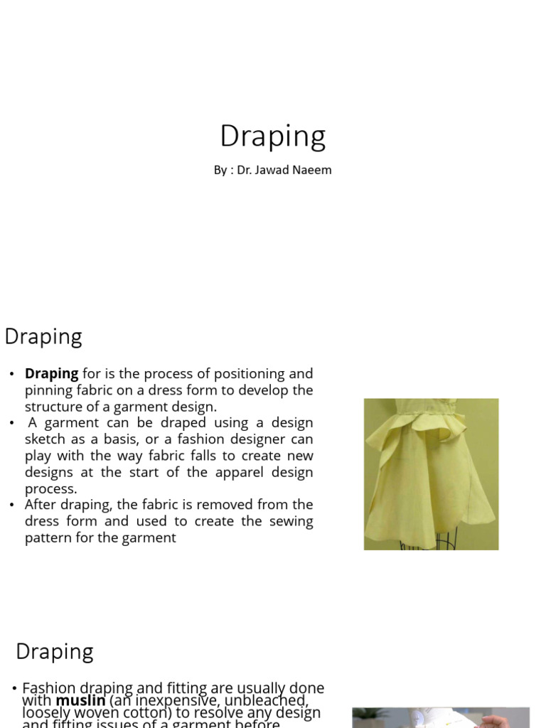Lecture 18 Draping | PDF | Clothing | Seam (Sewing)