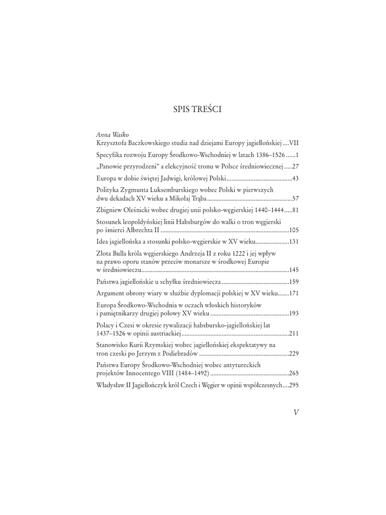 Spis Tresci Do Wyszukania | PDF