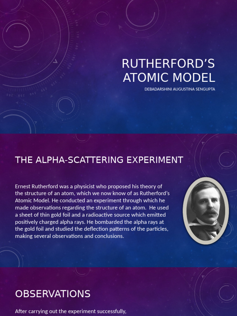 Rutherford Atomic Model | PDF | Atomic Nucleus | Atoms