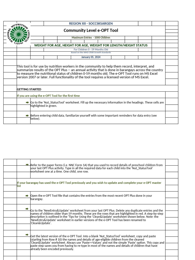 Opt 2024 Regular Tool | PDF | Microsoft Excel | Worksheet