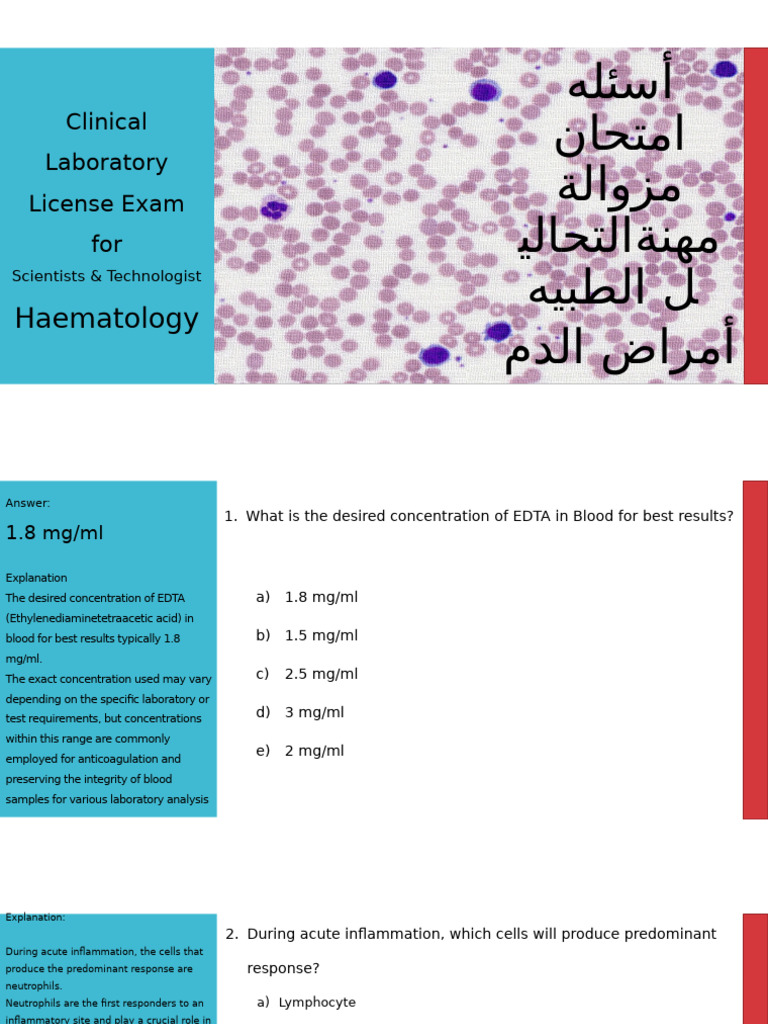 Clinical Laboratory License Exam: Hematology | PDF | Coagulation ...