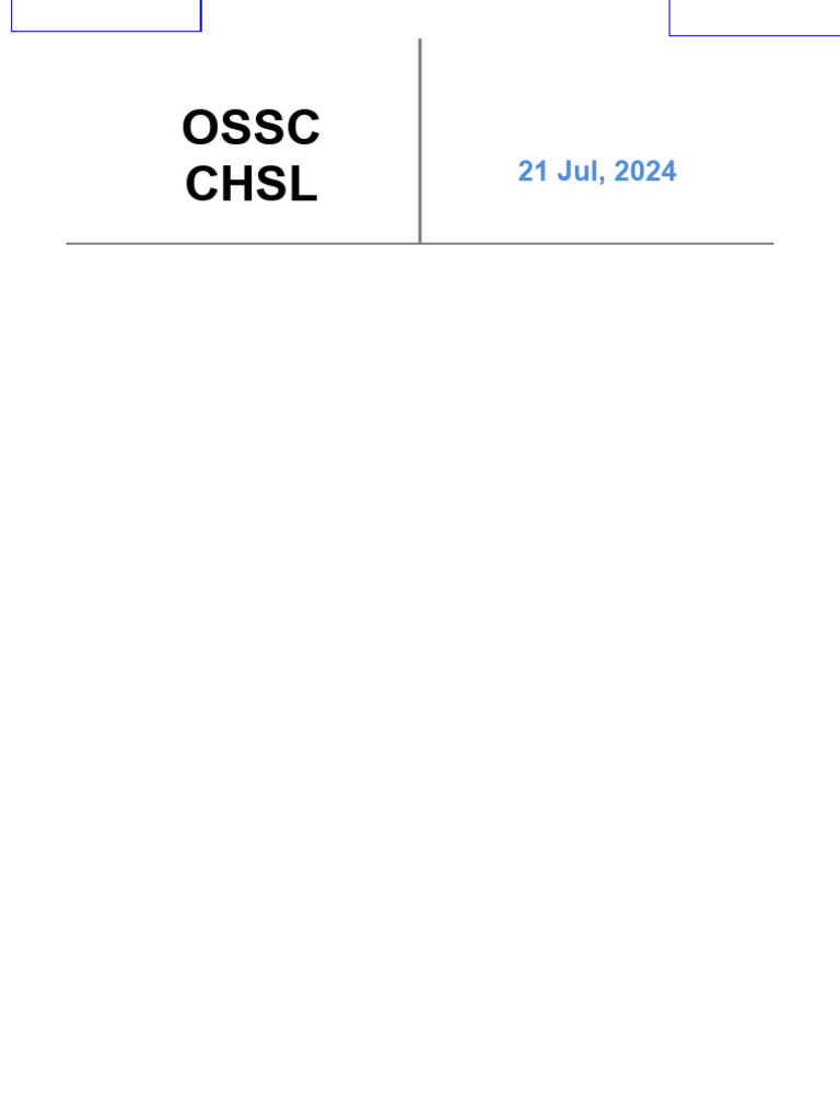 OSSC CHSL Official Paper Held On 21 Jul 2024 | PDF