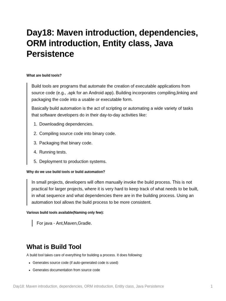 Maven Introduction Dependencies ORM Introduction Entity Class Java ... Maven Introduction Dependencies ORM Introduction Entity Class Java ...