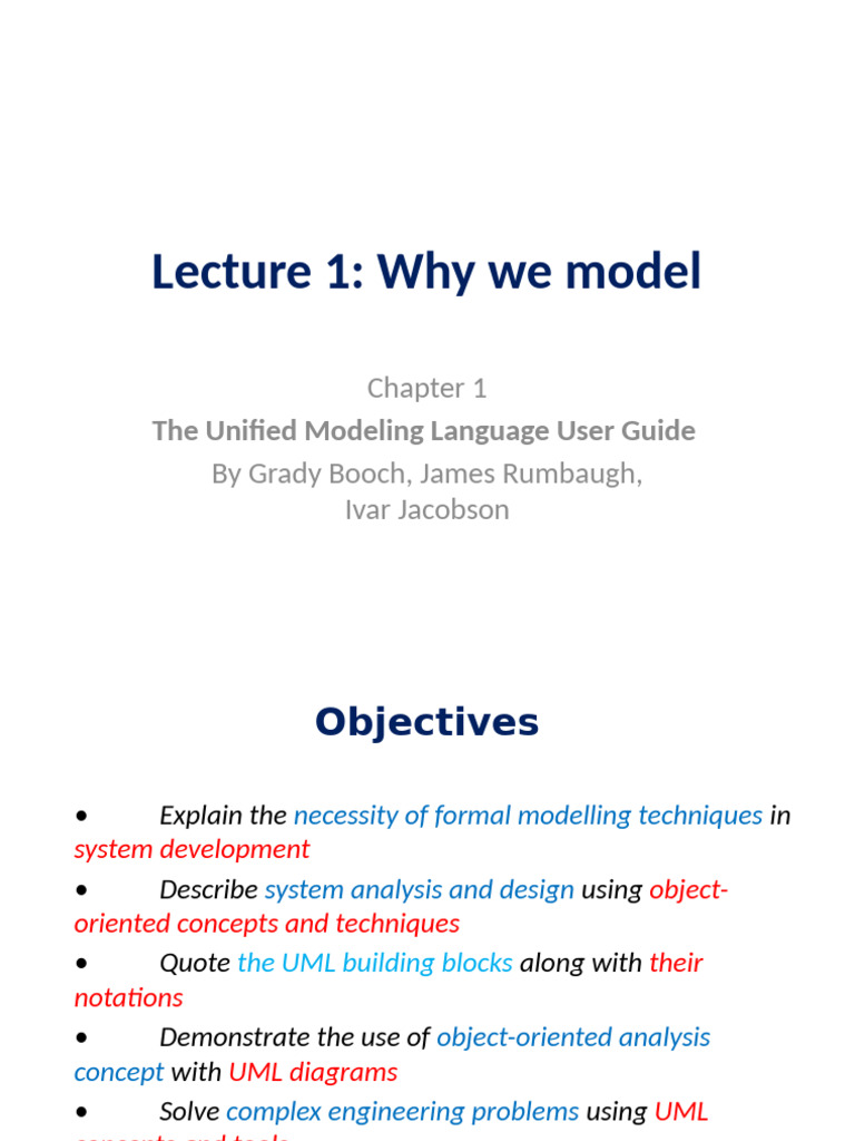 1502.OOAD.L.001 - Why We Model | PDF | Unified Modeling Language | Class (Computer Programming)