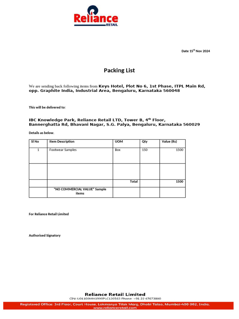 Sprint 3 Doc - Keys To IBC (Packaging List) | PDF