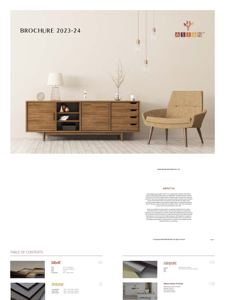 Asian Prelam Shade Card 2023 24 | PDF | Plywood | Woodworking