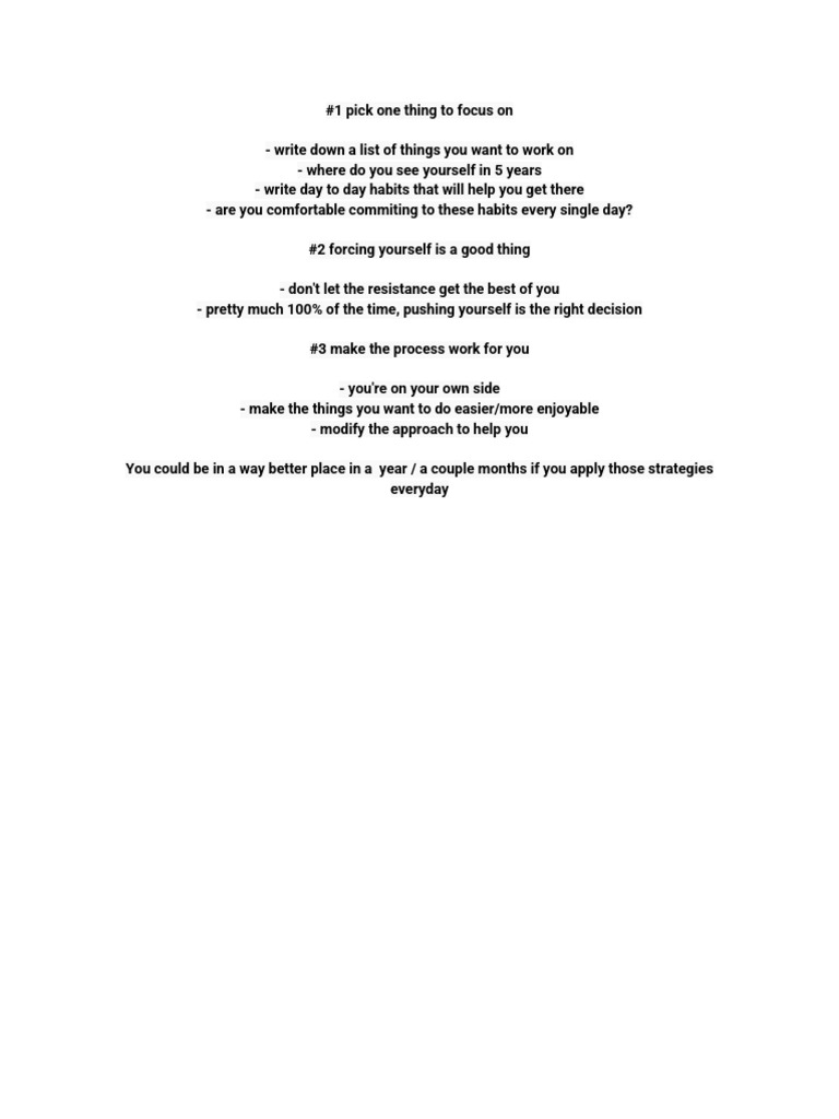 Self Improvement Notes PART ONE | PDF