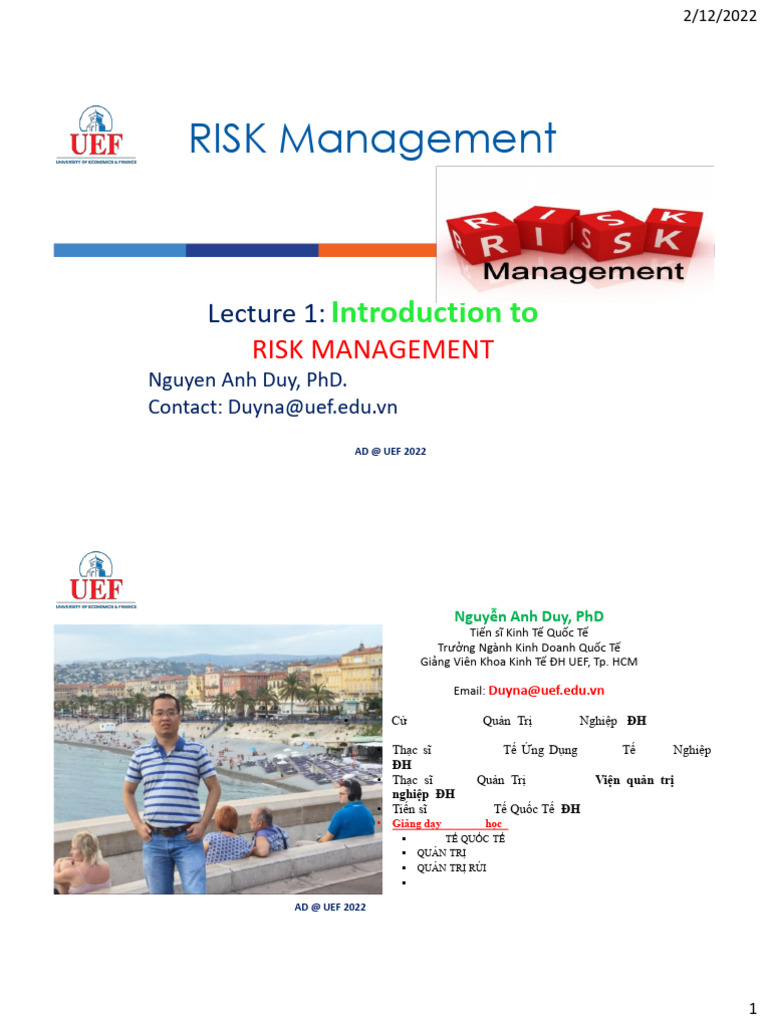 Course AD Risk Management | PDF