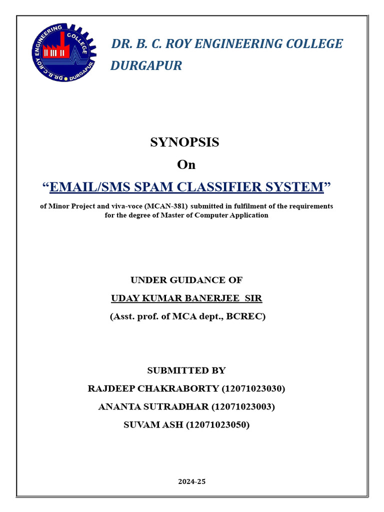 Email/SMS Spam Classifier System | PDF | Spamming | Statistical ...