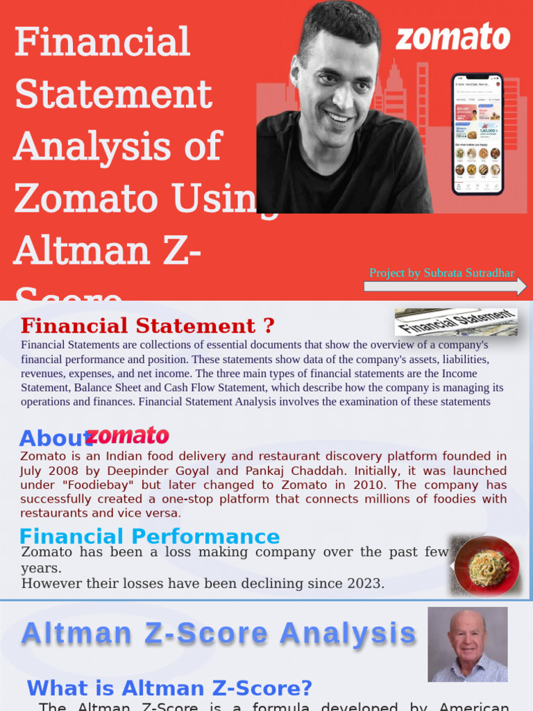 Project - Financial Statement Analyis of Zomato Using Altman Z-Score ...