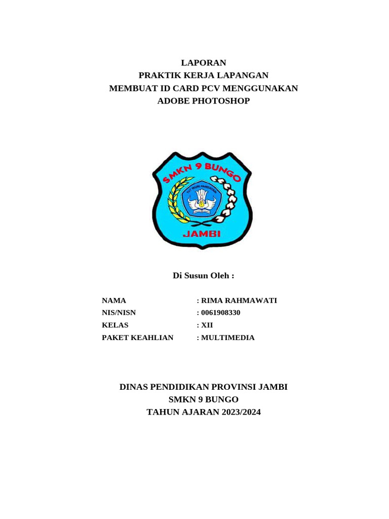 Laporan PKL: Desain ID Card | PDF