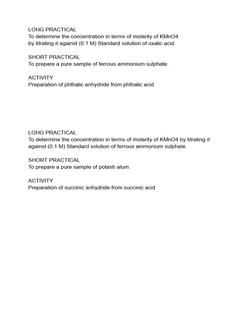 Chemistry Lab Experiments Guide | PDF