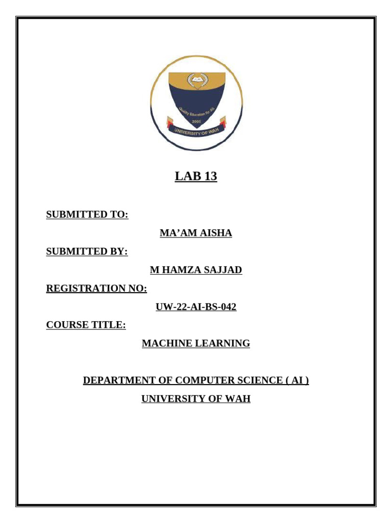 Machine Learning ASSIGMENT NO 01 | PDF