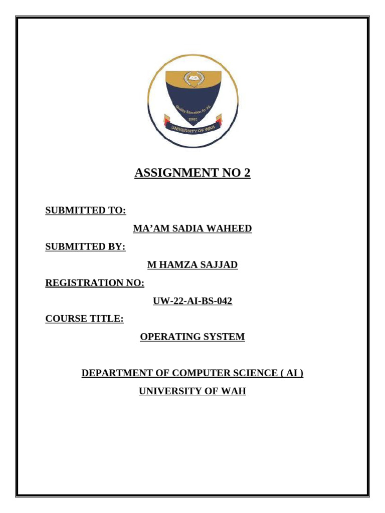 assignment no 2- OS | PDF | Project Management | Infographics