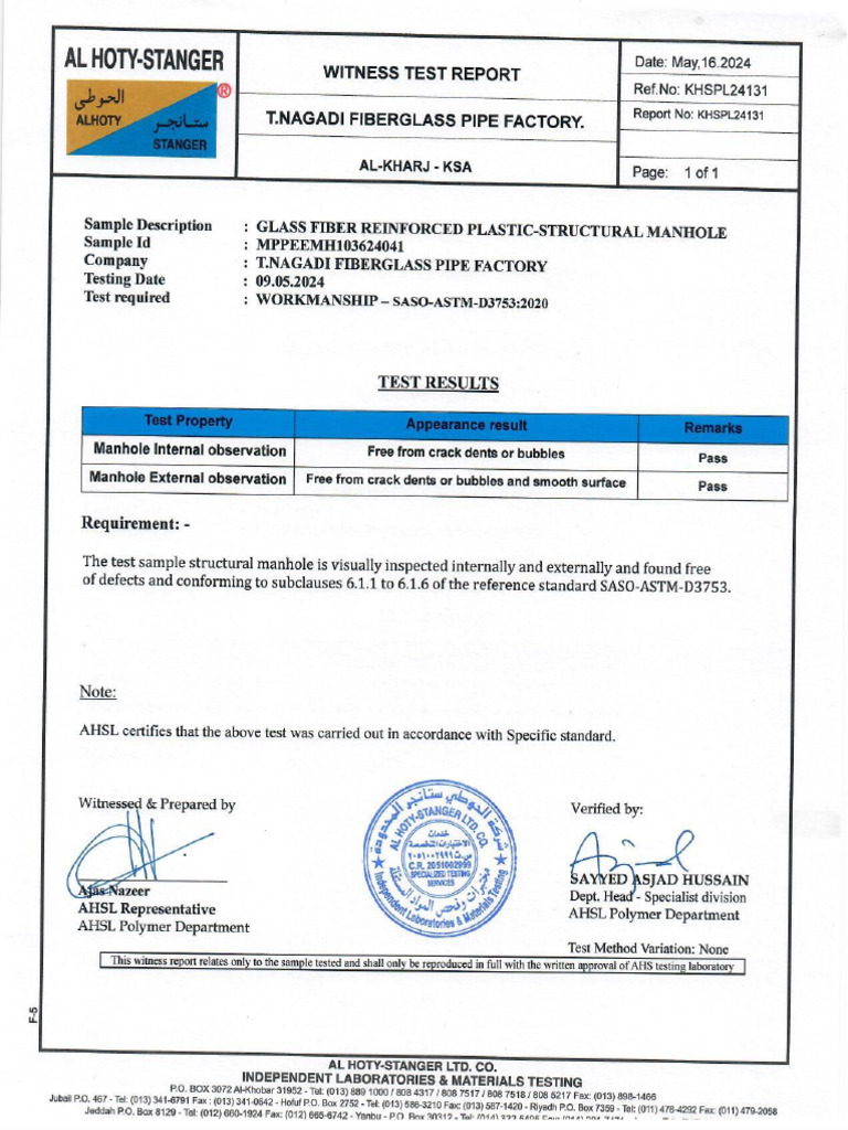 TEST REPORT KHSPL24131a | PDF