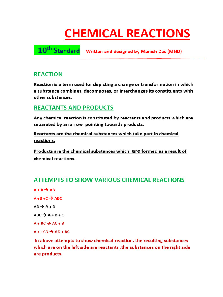 Understanding Chemical Reactions Basics | PDF | Reaction Rate ...