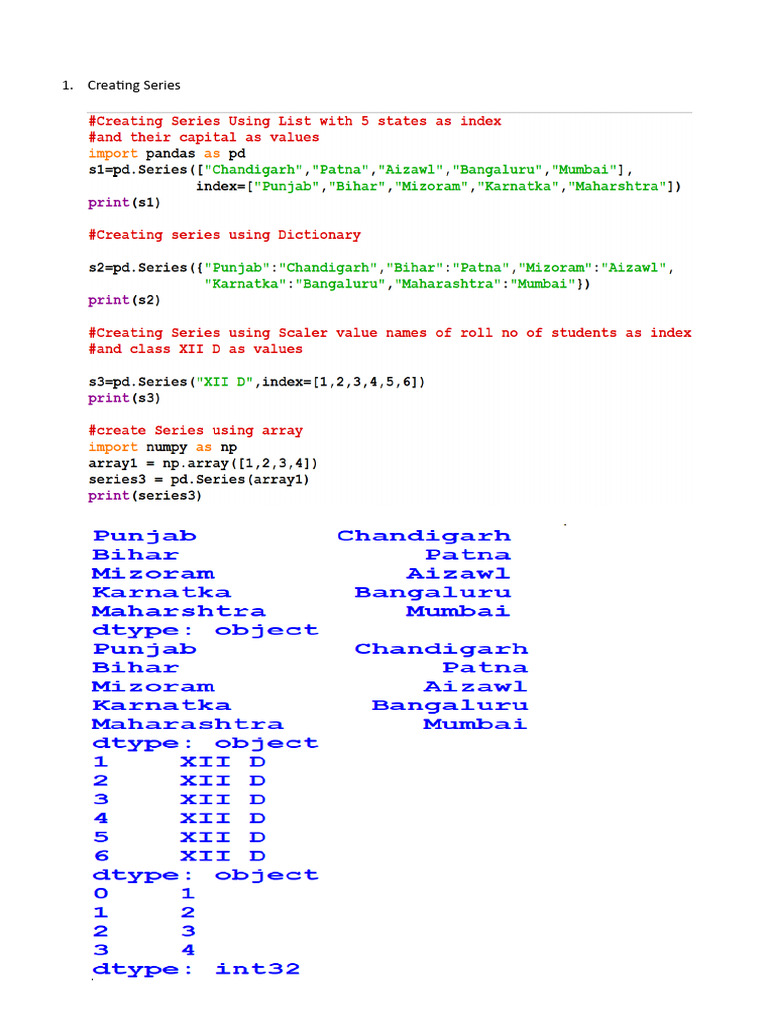 DataFrame and Series Operations Guide | PDF