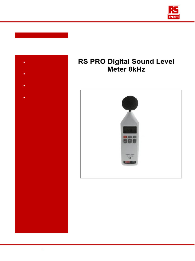 RS PRO Digital Sound Level | PDF | Electrical Engineering | Sound Technology