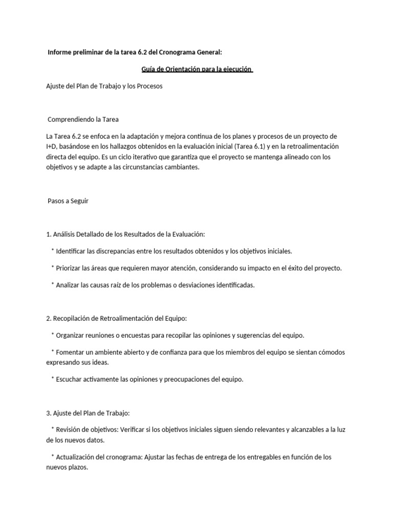 Informe Preliminar de La Tarea 6.2 Del Cronograma General-WPS Office ...