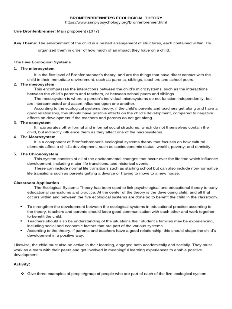 Bronfen Brenner | PDF | Behavioural Sciences | Social Psychology