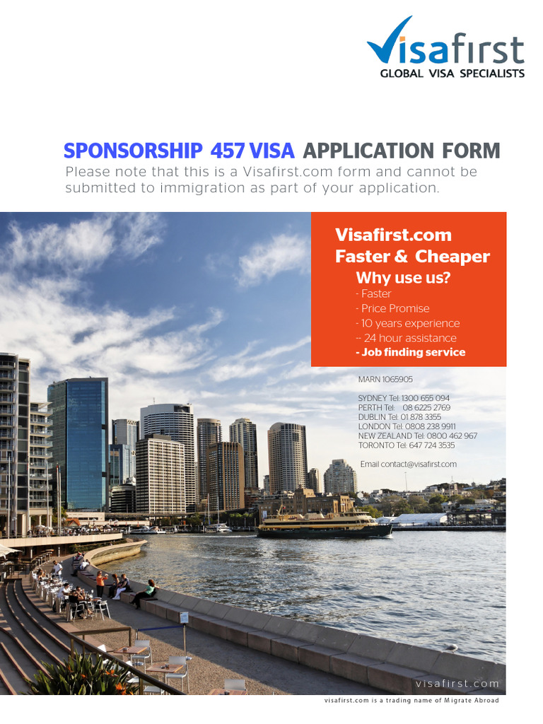 457 Visa Sponsorship Application Guide | PDF | Salary | Travel Visa
