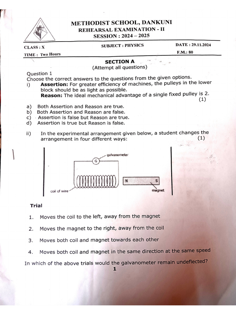 Physics Pre Board Paper MSD | PDF